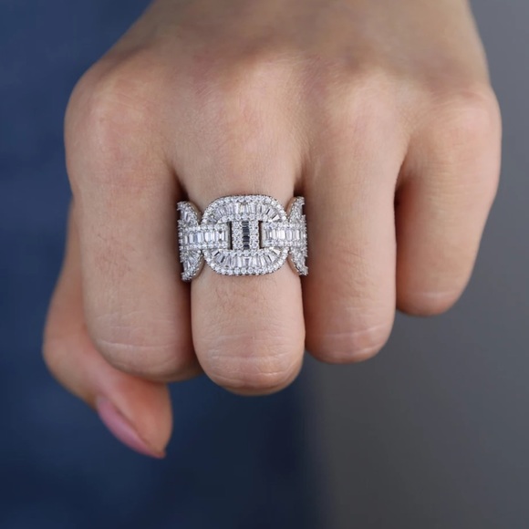 Jewelry | Iced Out Rectangle Ring | Poshmark